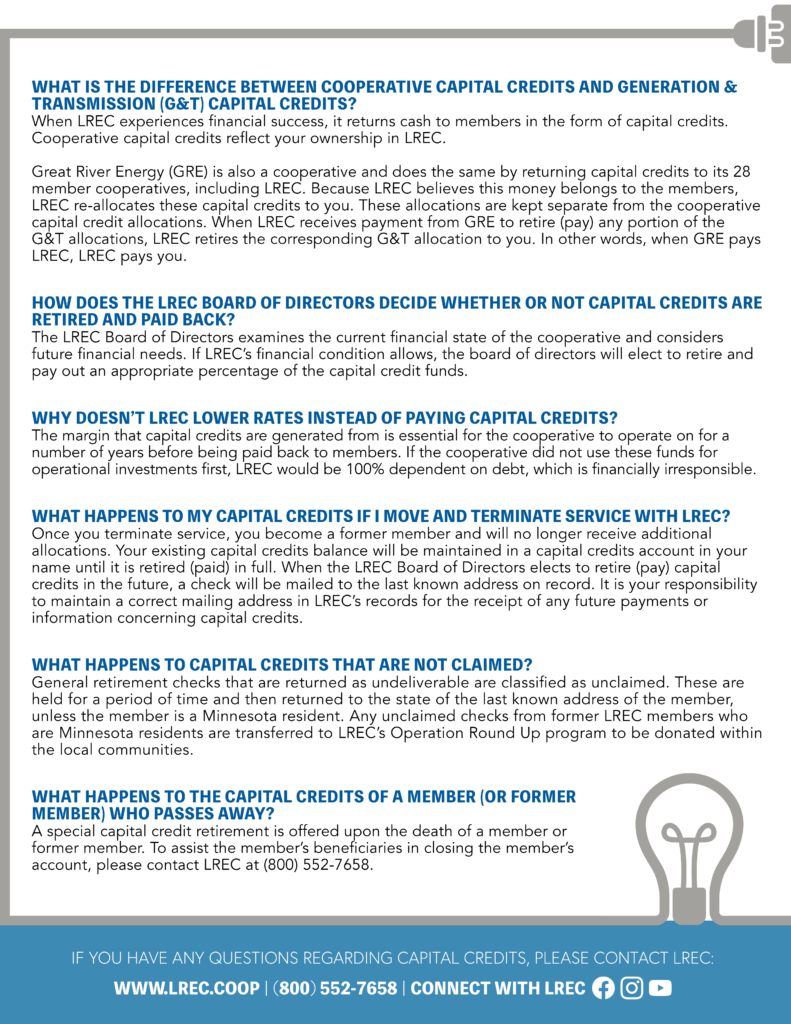 Capital Credits - Lake Region Electric Cooperative